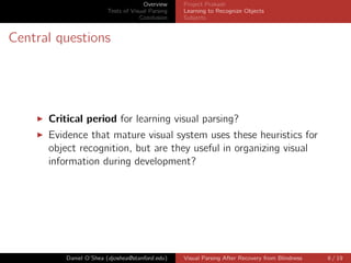 Visual Parsing after Recovery from Blindness | PPT