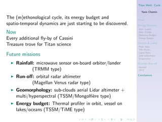 Methanological Cycle on Titan | PPT