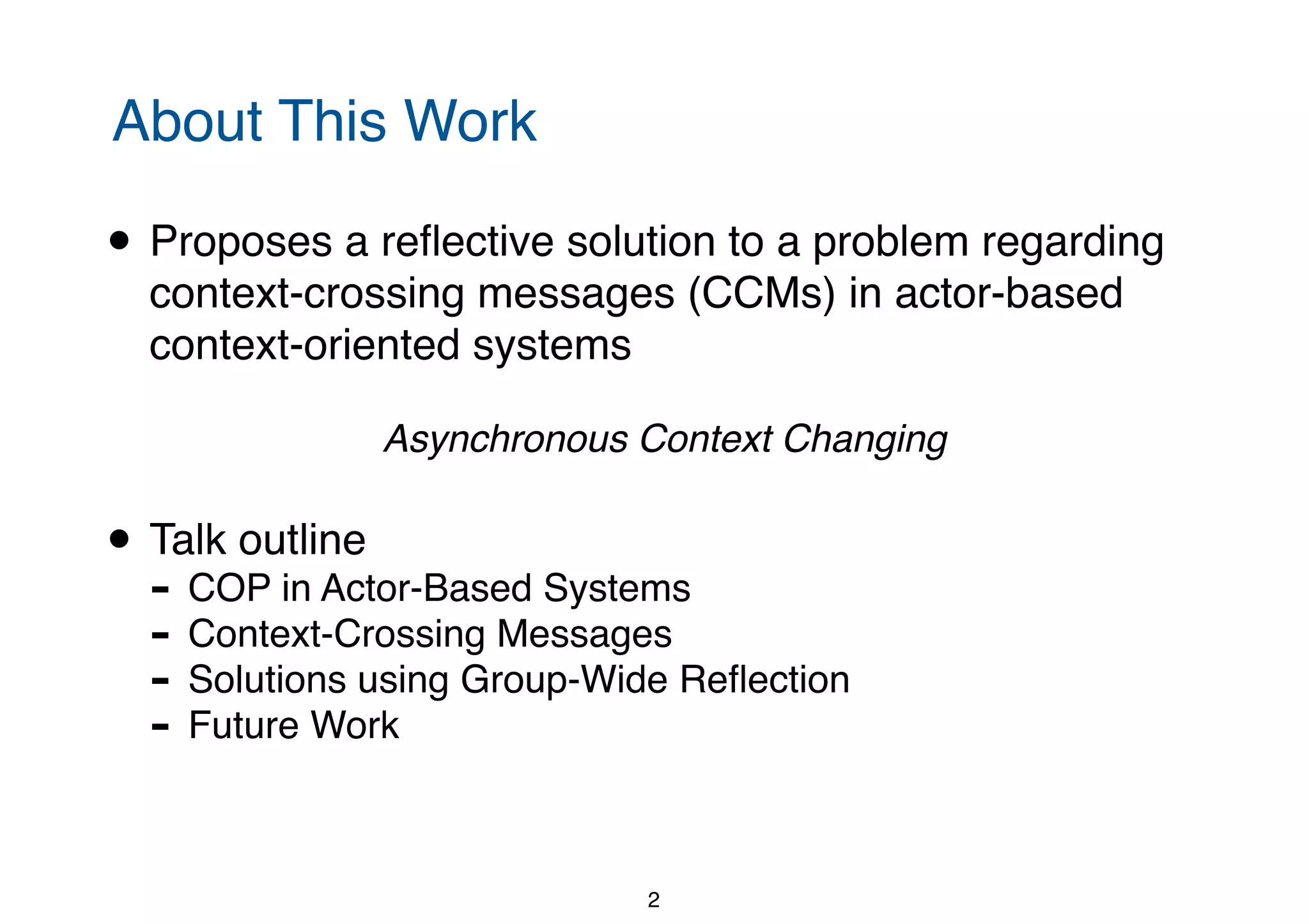 A Reflective Approach to Actor-Based Concurrent Context-Oriented Systems | PDF