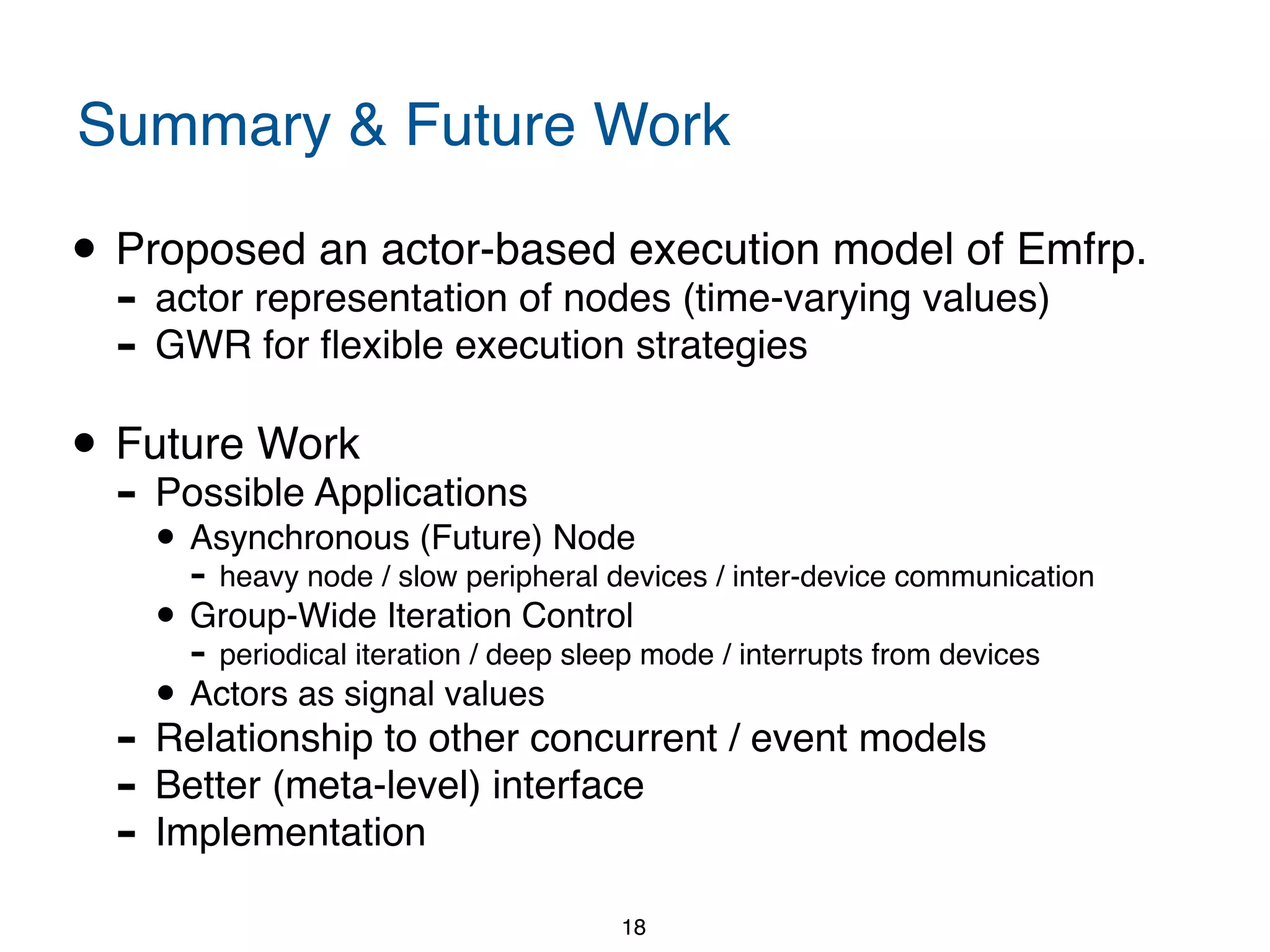 Towards An Integration Of The Actor Model In An Frp Language For Small Scale Embedded Systems Ppt