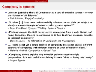 Introduction: Vocabulary of Complex Systems Sciences | PDF