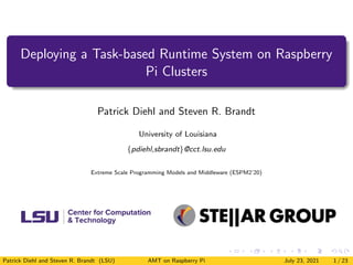 Deploying a Task-based Runtime System on Raspberry Pi Clusters | PDF