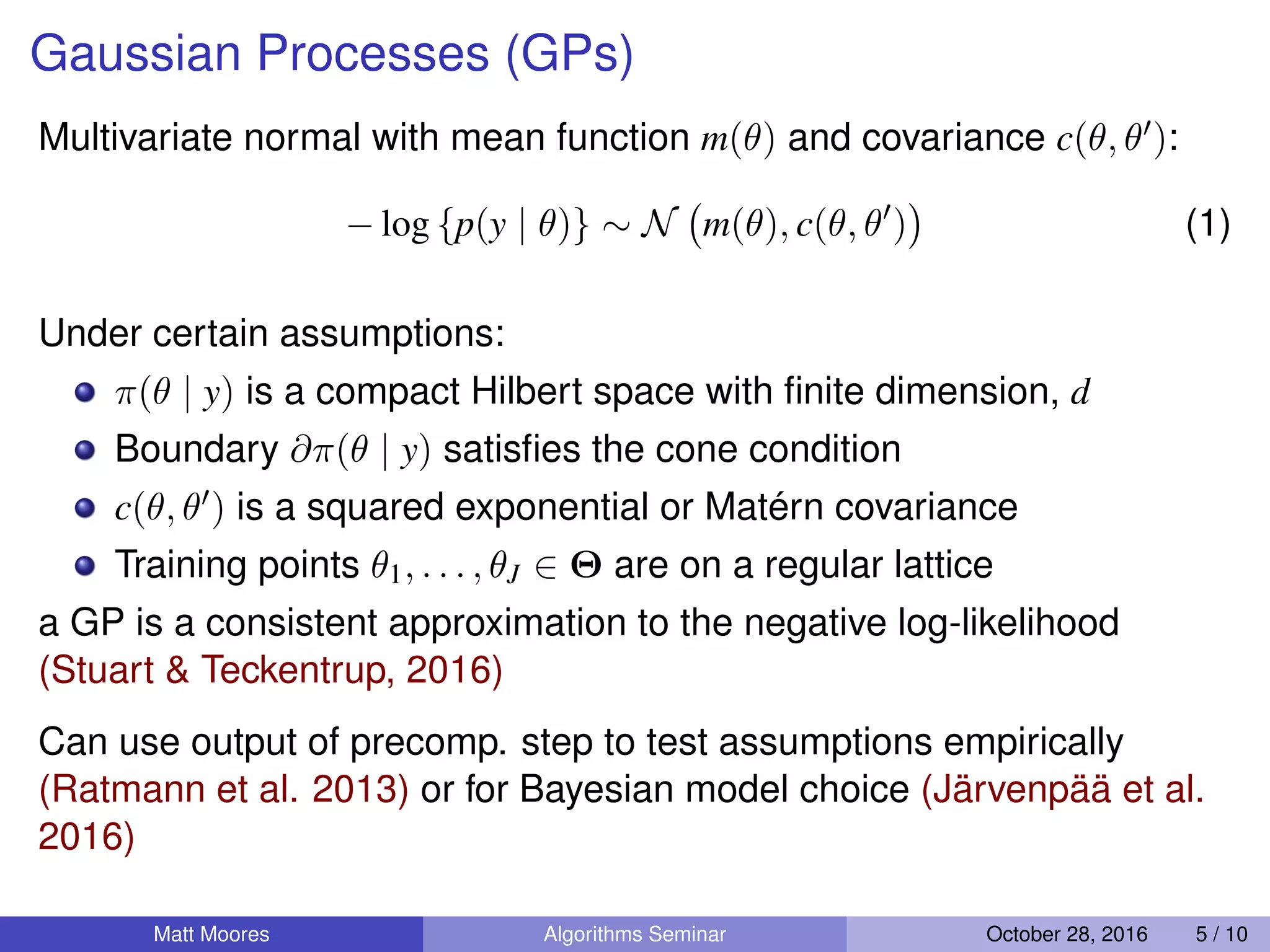 Accelerating Pseudo-Marginal MCMC using Gaussian Processes | PPT