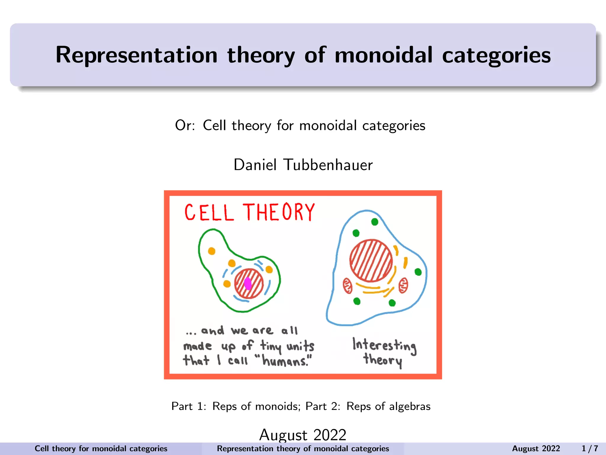 Representation theory of monoidal categories | PDF