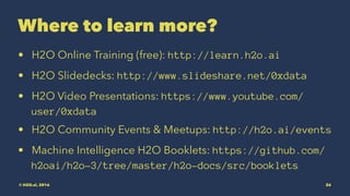 Intro to Machine Learning and H2O | PPT