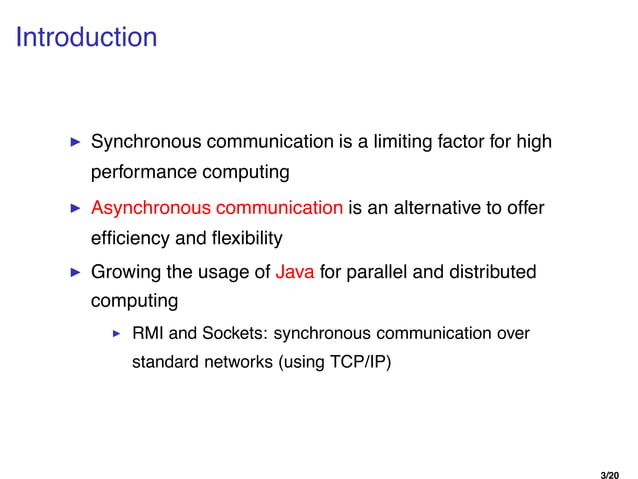 Asynchronous Communication in Java over Infiniband | PPT