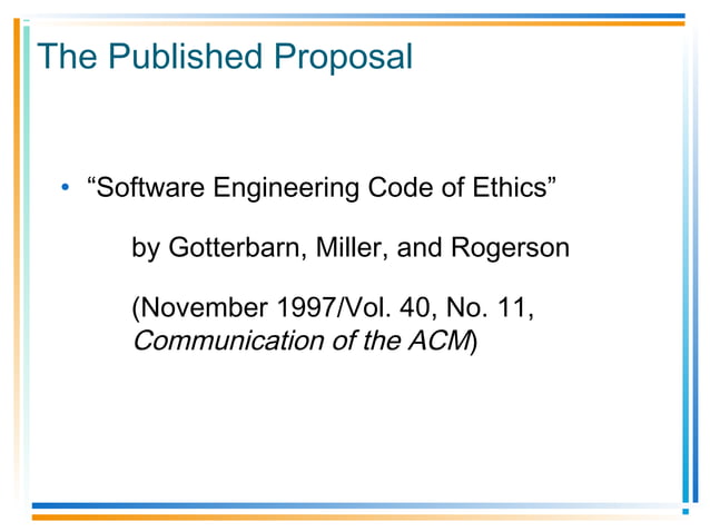 The Software Engineering Code and the ACM Code | PPT
