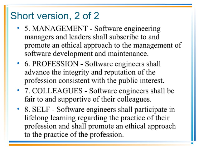 The Software Engineering Code and the ACM Code | PPT