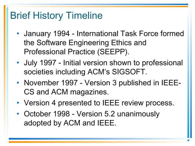 The Software Engineering Code and the ACM Code | PPT
