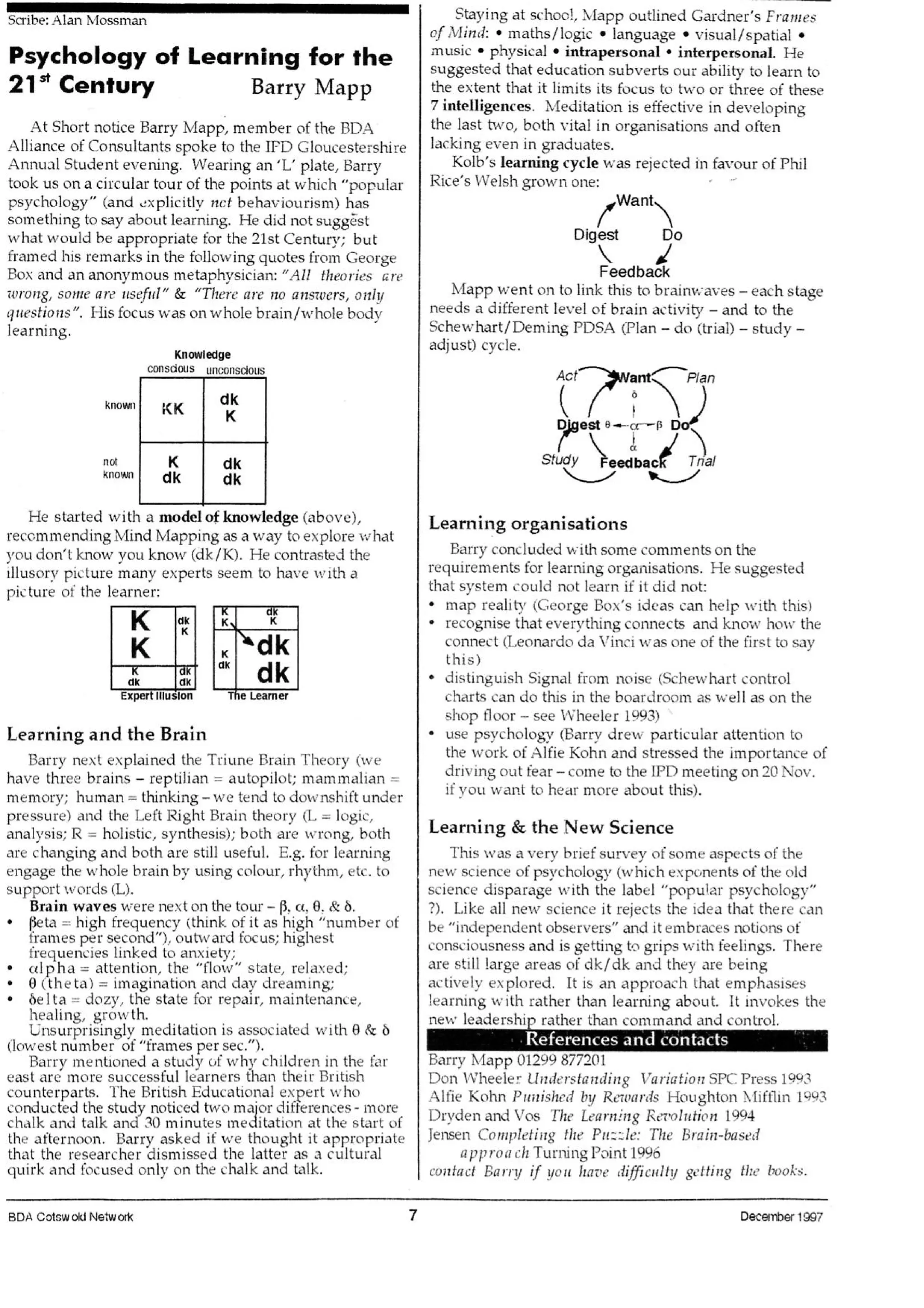 Talk the psychology of learning | PDF