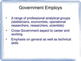 Working as a Government Analyst | PPT