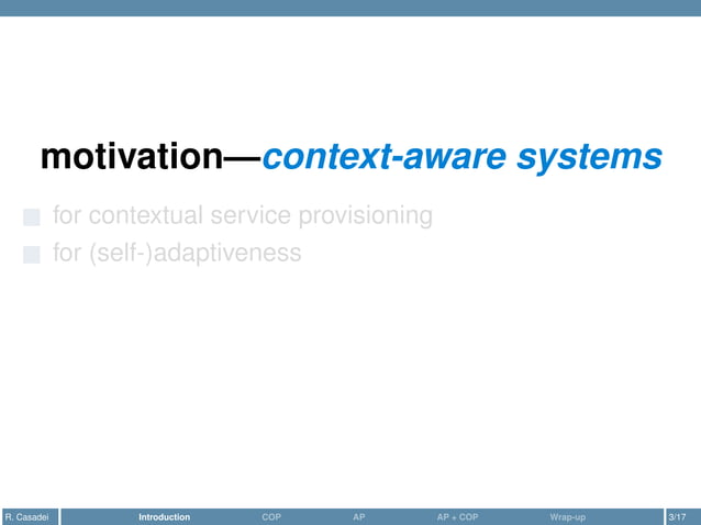 On Context Orientation In Aggregate Programming Ppt