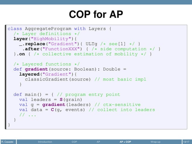 On Context Orientation In Aggregate Programming Ppt