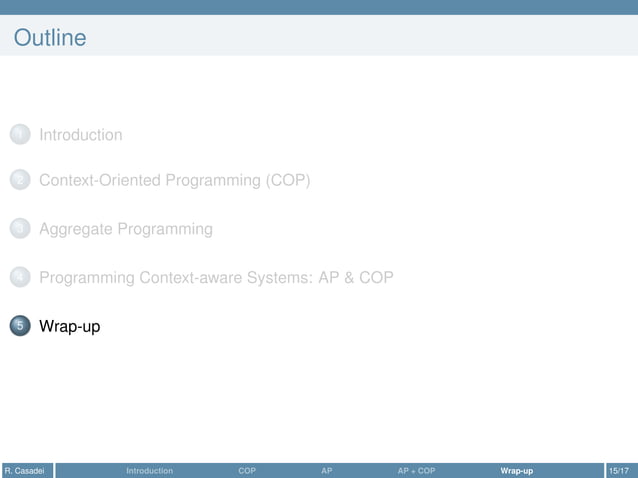On Context Orientation In Aggregate Programming Ppt
