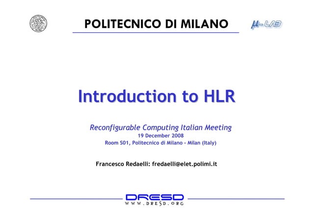 RCIM 2008 - HLR | PPT
