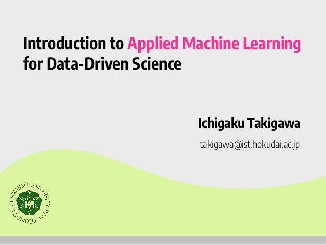 Introduction to Applied Machine Learning for Data-Driven Science