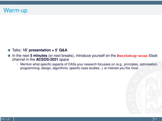 6th eCAS workshop on Engineering Collective Adaptive Systems | PDF | Computing | Technology ...
