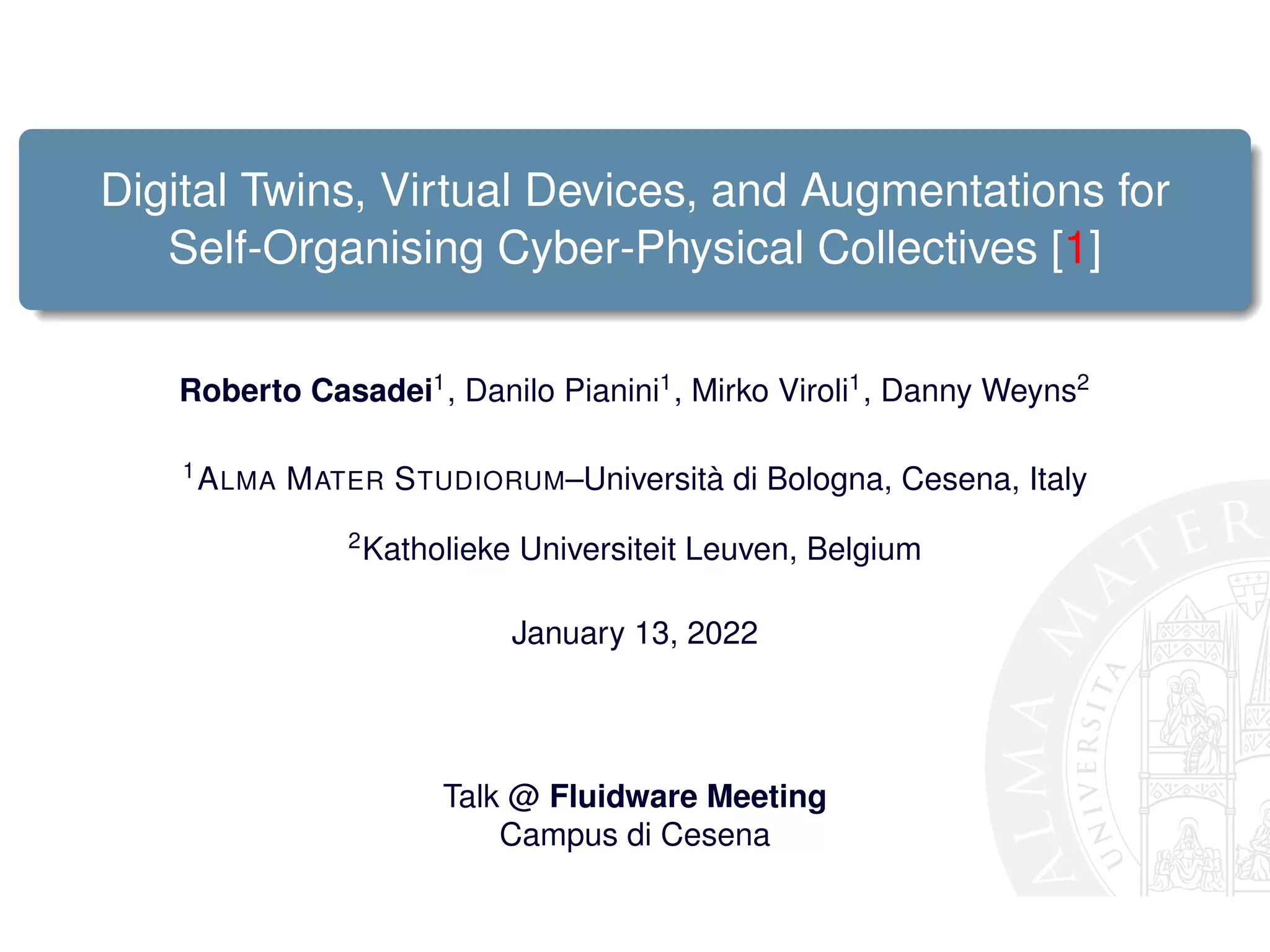 Digital Twins, Virtual Devices, and Augmentations for Self-Organising Cyber-Physical Collectives ...