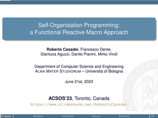 Self-Organisation Programming: a Functional Reactive Macro Approach ...
