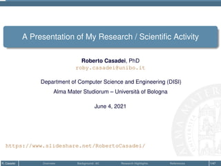 A Presentation of My Research Activity | PPT