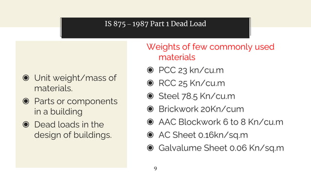 Computation of Loads on Buildings of Different Typologies | PPT