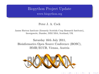 Talk6 biopython bosc2011 | PDF