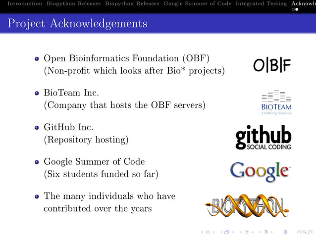 Talk6 biopython bosc2011 | PDF