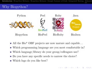 Talk6 biopython bosc2011 | PDF