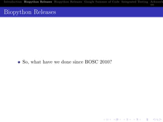 Talk6 biopython bosc2011 | PPT