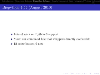 Talk6 biopython bosc2011 | PDF
