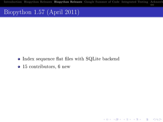 Talk6 biopython bosc2011 | PDF