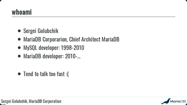 Beyond the basics: advanced SQL with MariaDB | PPT