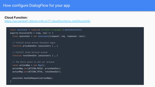 Your First Assistant App with DialogFlow + Firebase | PDF