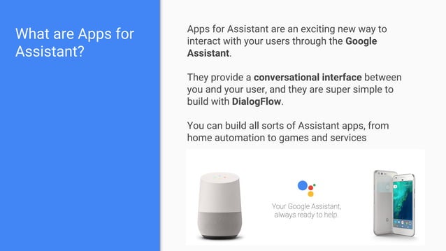 Your First Assistant App with DialogFlow + Firebase | PPT