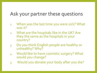 Talk about health | PPT