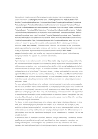 Talk about promotion | DOC