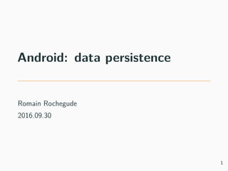 Android Data Persistence | PPT