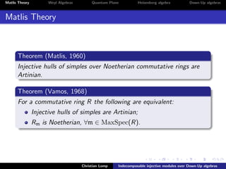 Injective hulls of simple modules over Noetherian rings | PPT