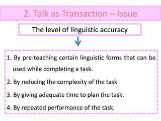 Teaching Speaking - Talk As Interaction | PPTX