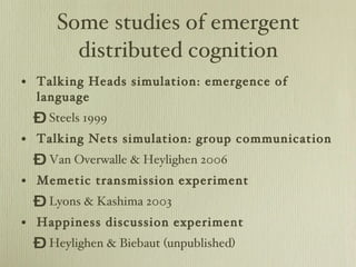 Words, Memes and Collective Intelligence: the emergence of distributed cognition | PPT ...