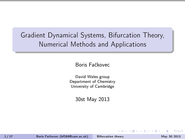 Gradient Dynamical Systems Bifurcation Theory Numerical Methods And Applications Pdf