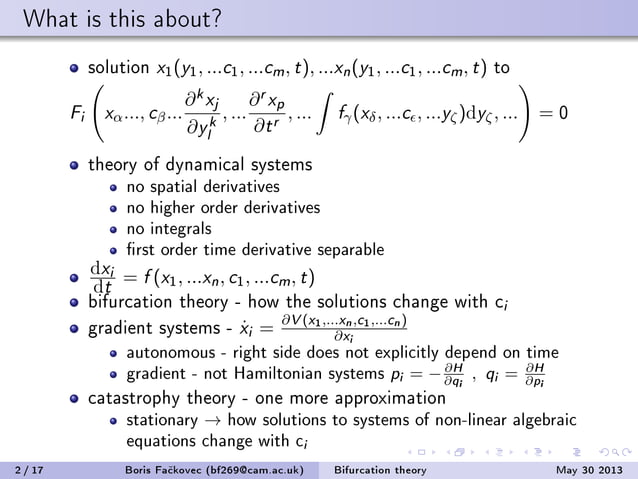 Gradient Dynamical Systems, Bifurcation Theory, Numerical Methods and Applications | PDF ...
