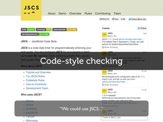 Continous Integration of (JS) projects & check-build philosophy | PPT