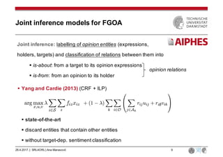 SRL4ORL: Semantic Role Labelling for Opinion Role Labelling | PPT