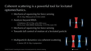Controlling the motion of levitated particles by coherent scattering | PPT
