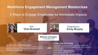 Workforce Engagement Management Masterclass: 5 Ways to Engage Employees ...