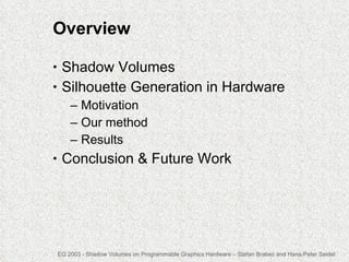 Shadow Volumes on Programmable Graphics Hardware | PPT