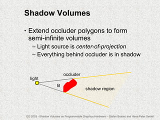Shadow Volumes on Programmable Graphics Hardware | PPT
