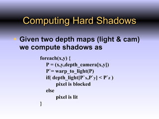 Single Sample Soft Shadows Using Depth Maps | PPT