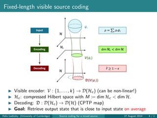 Source coding for a mixed source: determination of second order ...